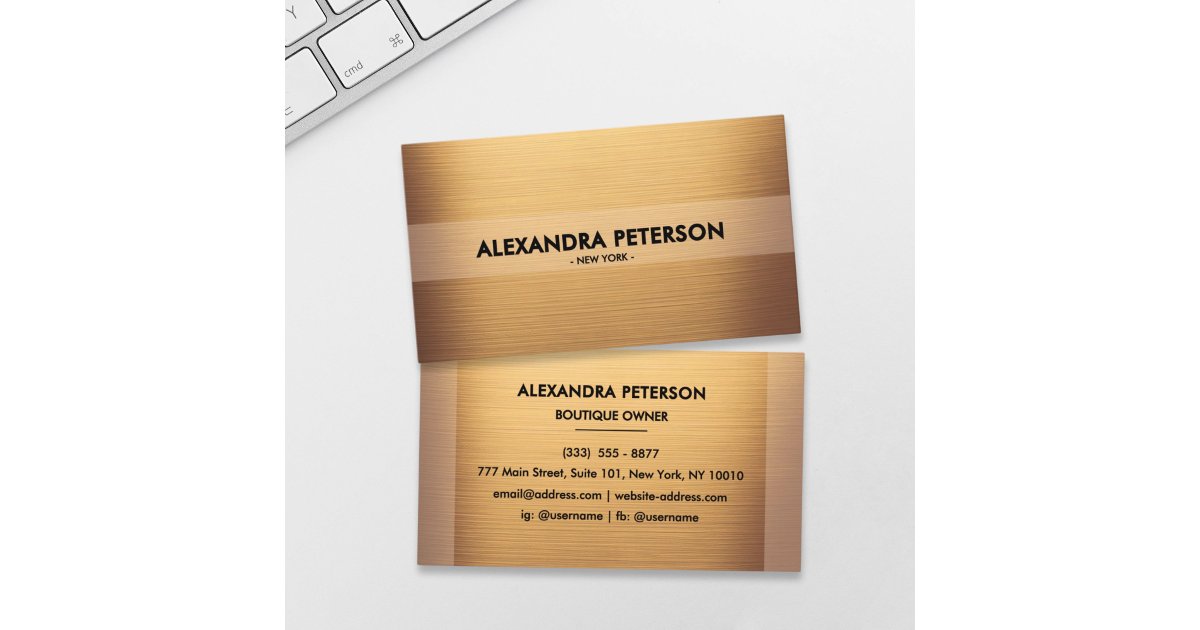 Satin Gold Two-Tone Shine Business Card | Zazzle