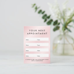 Satin pink custom logo vertical appointment card | Zazzle