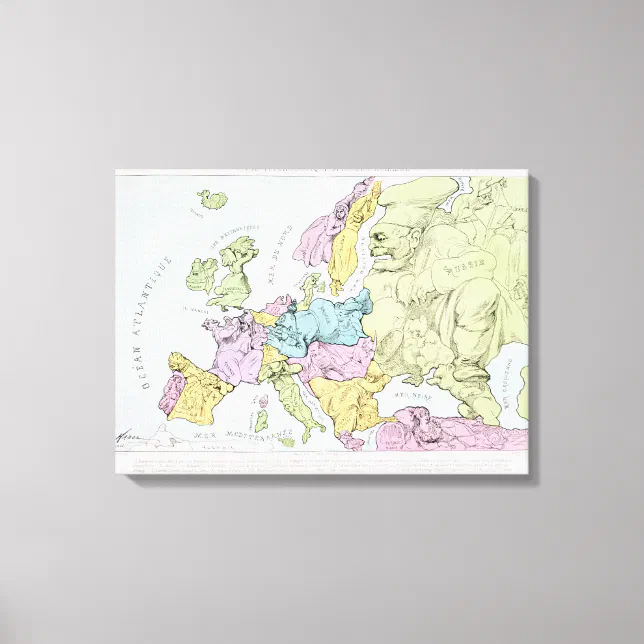 Satirical Map of Europe | 1871 Canvas Print | Zazzle