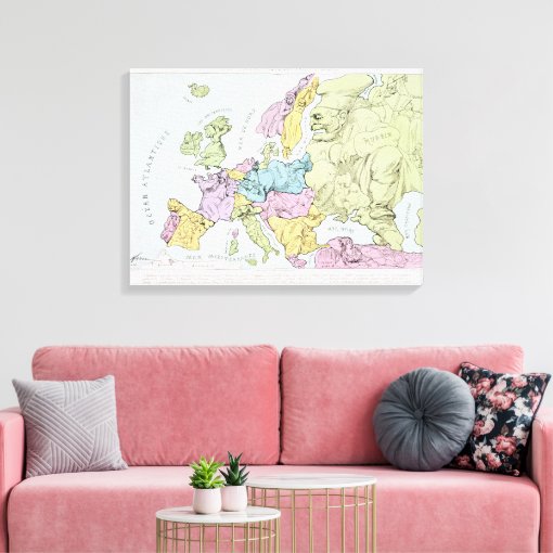 Satirical Map of Europe | 1871 Canvas Print | Zazzle