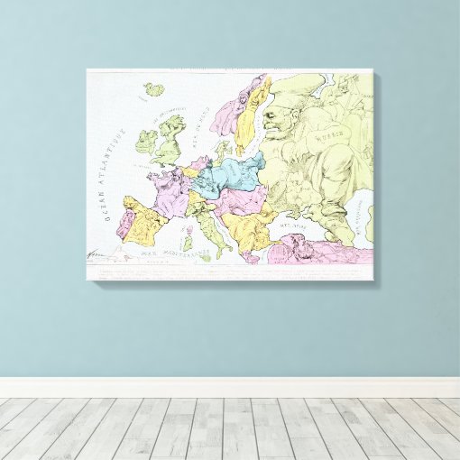 Satirical Map of Europe | 1871 Canvas Print | Zazzle