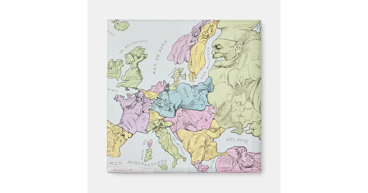 Satirical Map of Europe | 1871 Magnet | Zazzle