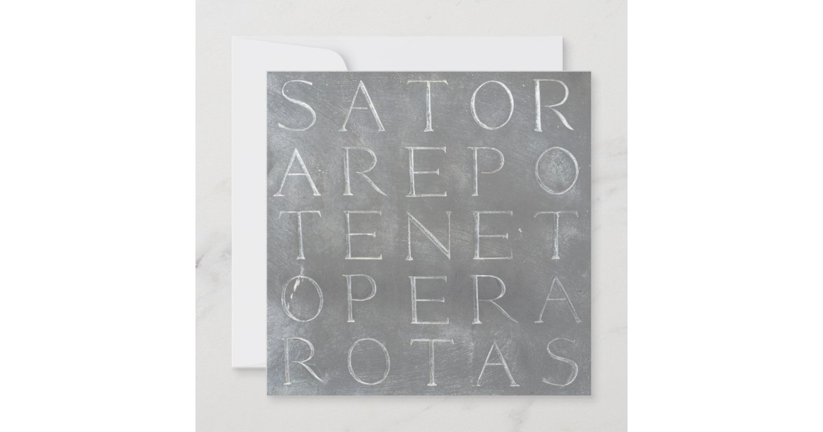 Sator Rotas Square Card | Zazzle