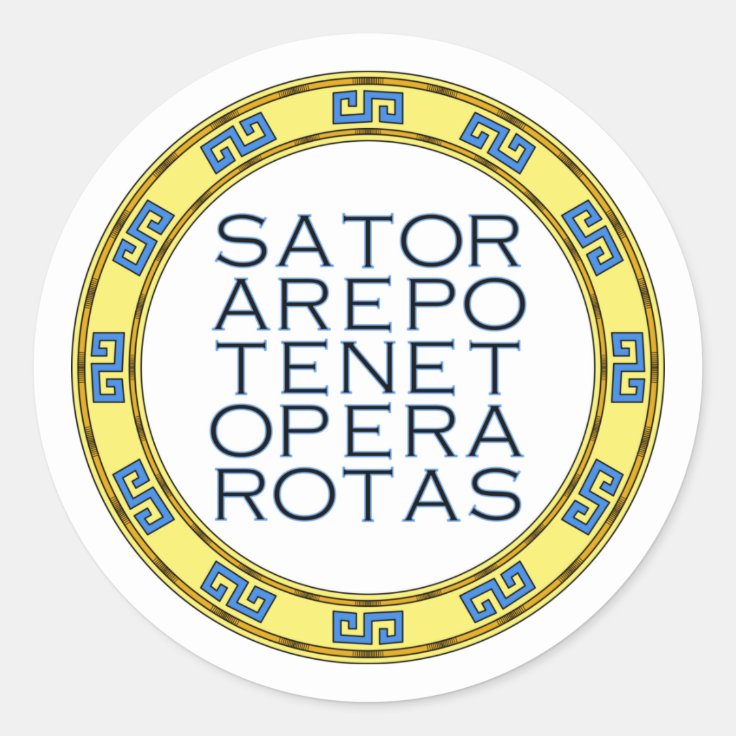 SATOR Square Sacred Palindrome Emblem Classic Roun Classic Round Sticker | Zazzle