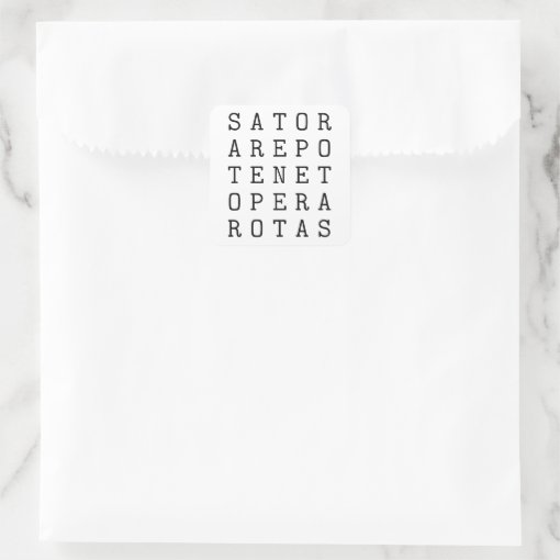 Sator square square sticker | Zazzle