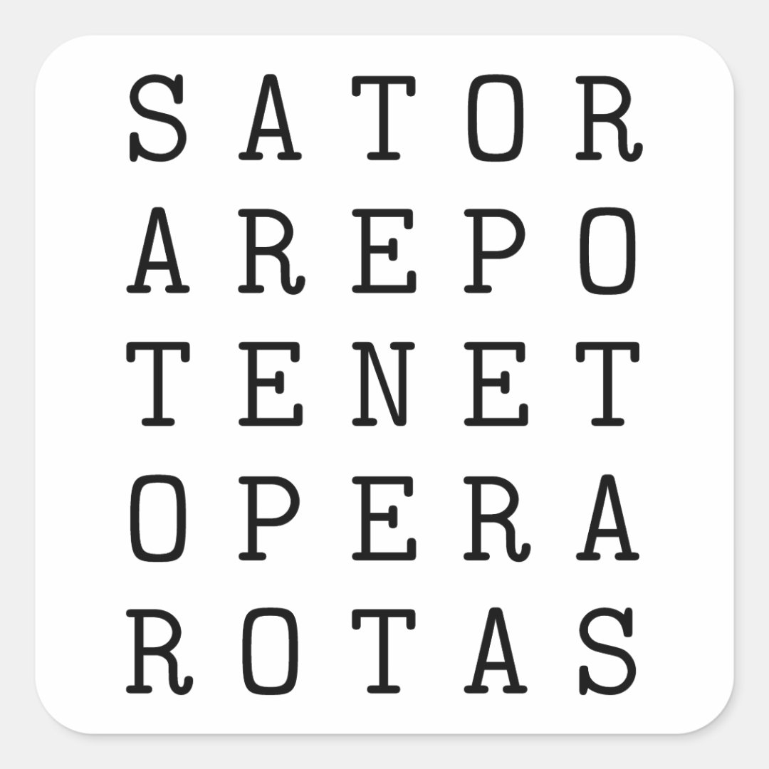 Sator square square sticker | Zazzle