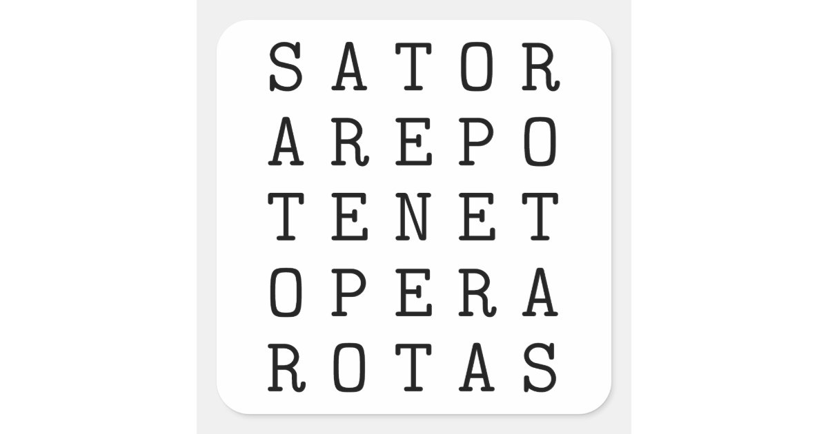 Sator square square sticker | Zazzle