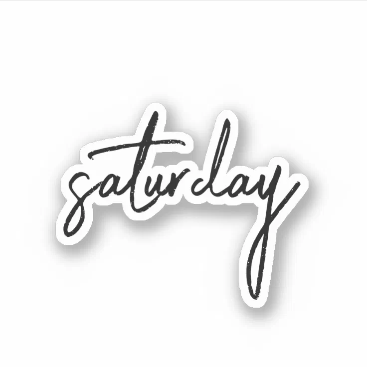 saturday, Aesthetic Teen scrapbook Sticker | Zazzle