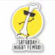 Saturday Night Femur Funny Bone Pun Sticker | Zazzle