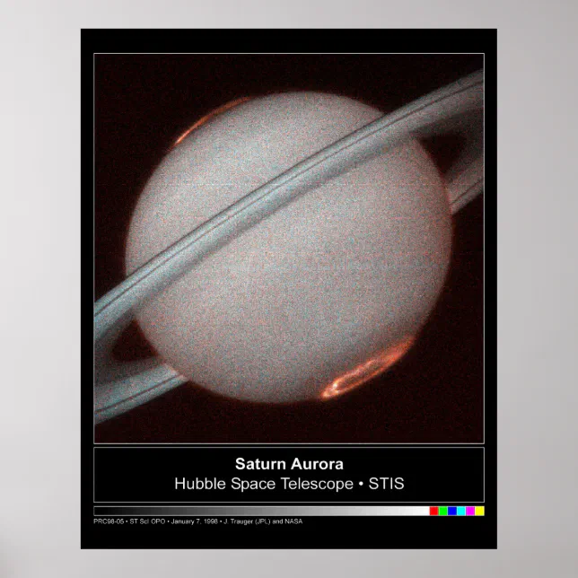 Saturn Aurora Hubble Telescope Photo Poster | Zazzle