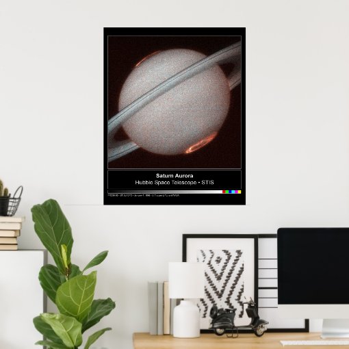 Saturn Aurora Hubble Telescope Photo Poster | Zazzle