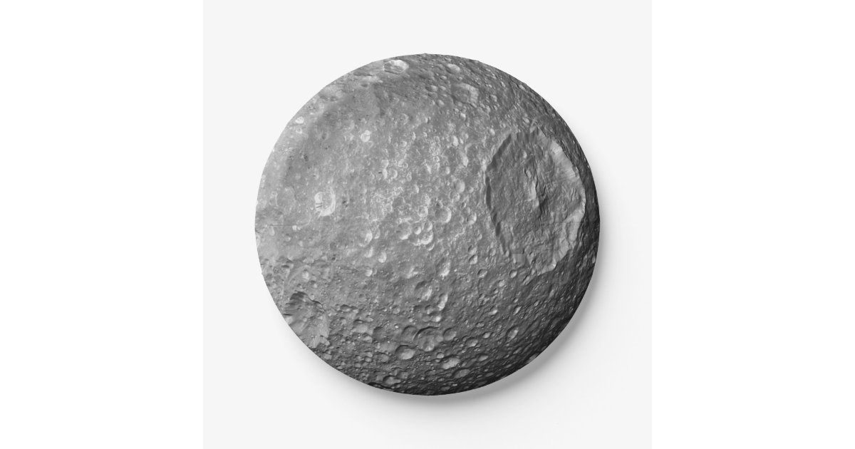 Saturn Moon Mimas Paper Plates | Zazzle