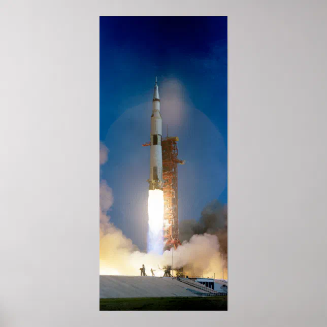 Saturn V Launch Moon Mission Poster | Zazzle