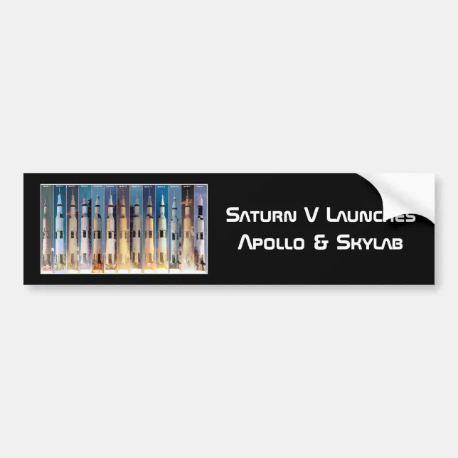 Saturn V Moon Rocket Launches Bumper Sticker | Zazzle
