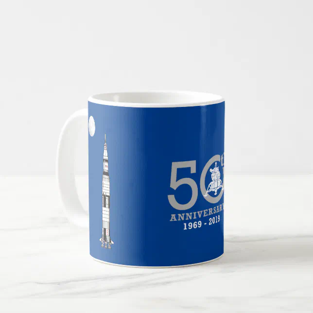 Saturn V rocket, Apollo 11 Moon Landing + Moon: Coffee Mug | Zazzle