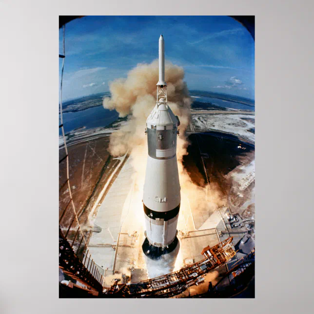 Saturn V Rocket launch 1969 Apollo Spacecraft Poster | Zazzle