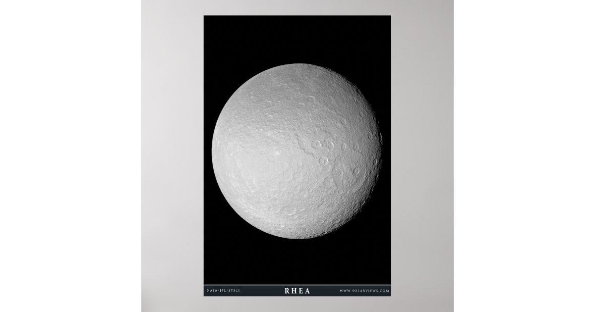 Saturn's Moon Rhea Poster | Zazzle