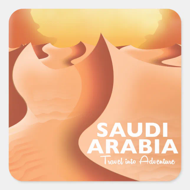 Saudi Arabia By Air travel poster Square Sticker | Zazzle