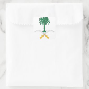 Saudi Arabia Coat of Arms Square Sticker | Zazzle