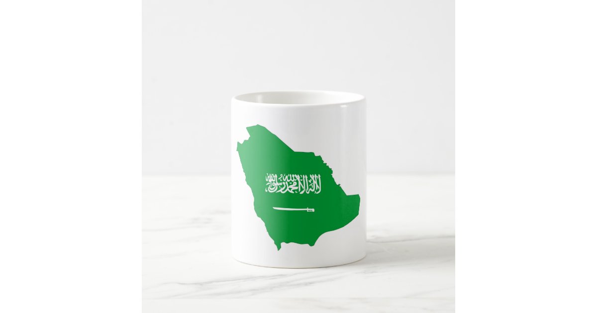 saudi arabia country flag shape map symbol coffee mug | Zazzle