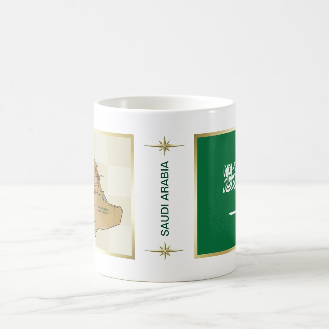 Saudi Arabia Flag + Map Mug | Zazzle