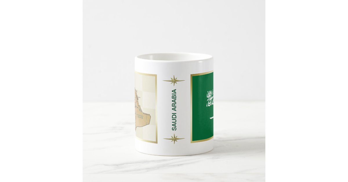 Saudi Arabia Flag + Map Mug | Zazzle
