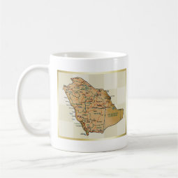 Saudi Arabia Flag + Map Mug | Zazzle