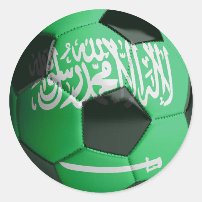 Saudi Arabia flag Soccer Ball Classic Round Sticker | Zazzle