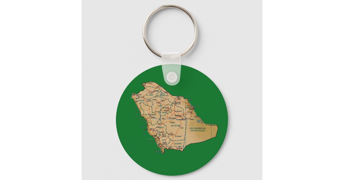 Saudi Arabia Map Keychain | Zazzle