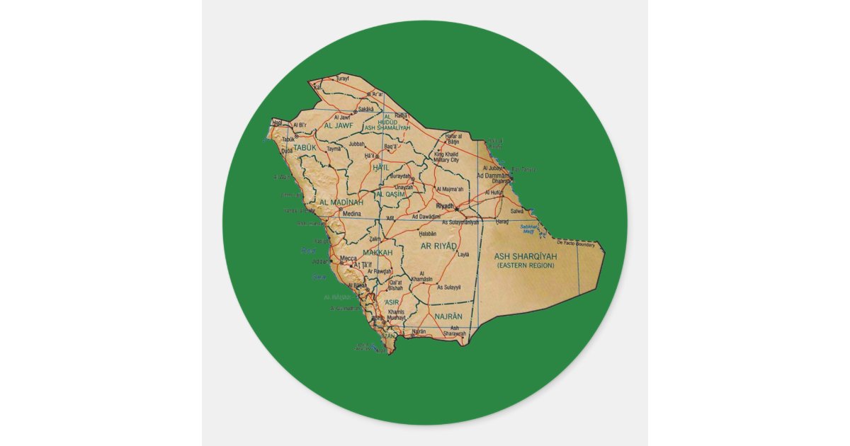 Saudi Arabia Map Sticker | Zazzle
