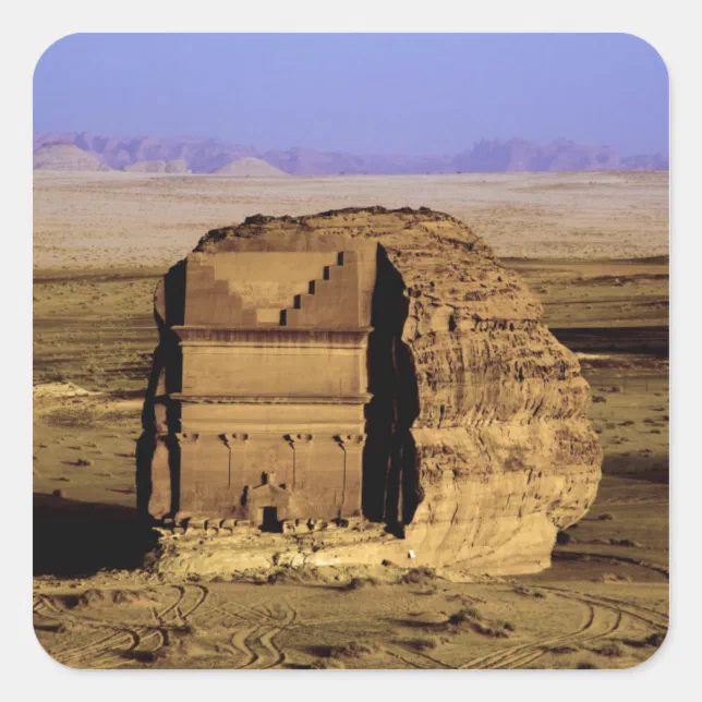 Saudi Arabia, site of Madain Saleh, ancient Square Sticker | Zazzle