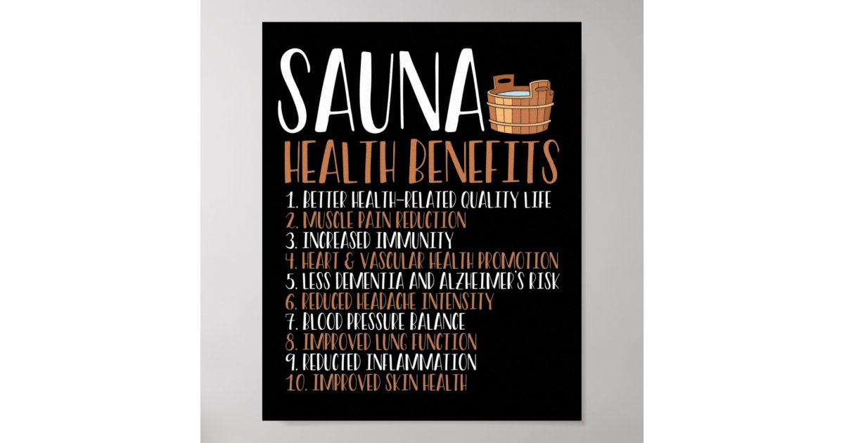 Sauna health benefits poster | Zazzle