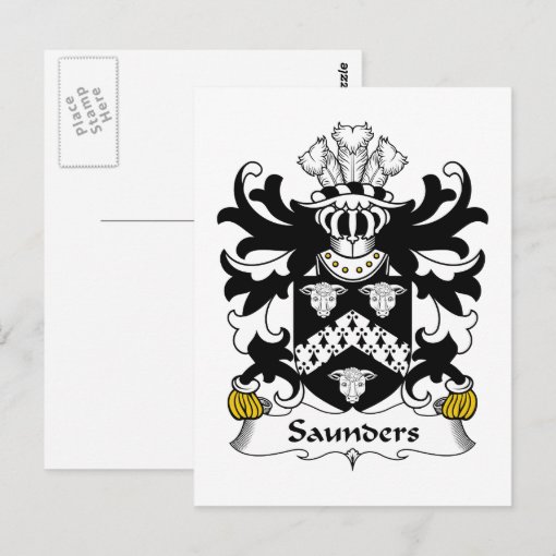 Saunders Family Crest Postcard | Zazzle