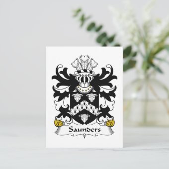 Saunders Family Crest Postcard | Zazzle