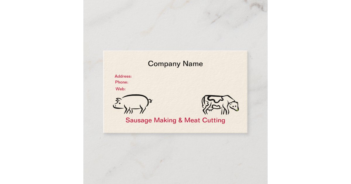 Sausage & Meat Business Card | Zazzle