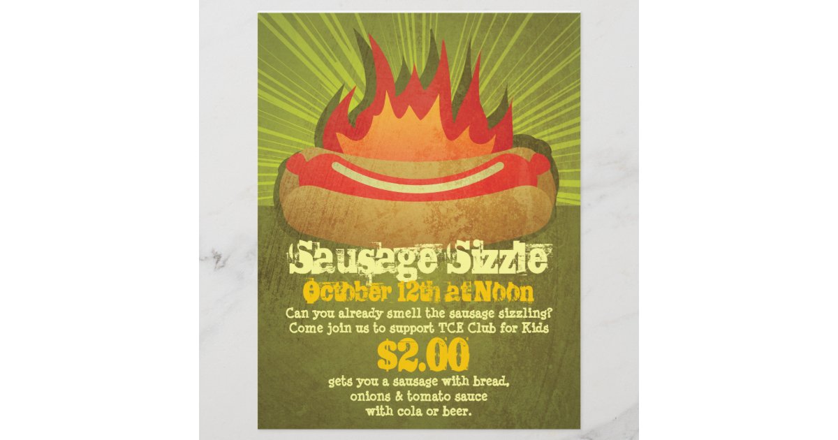 Sausage Sizzle Party Flyer | Zazzle