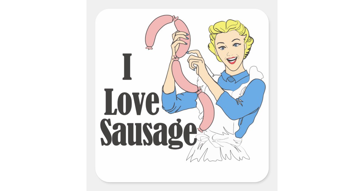 Sausage Square Sticker | Zazzle
