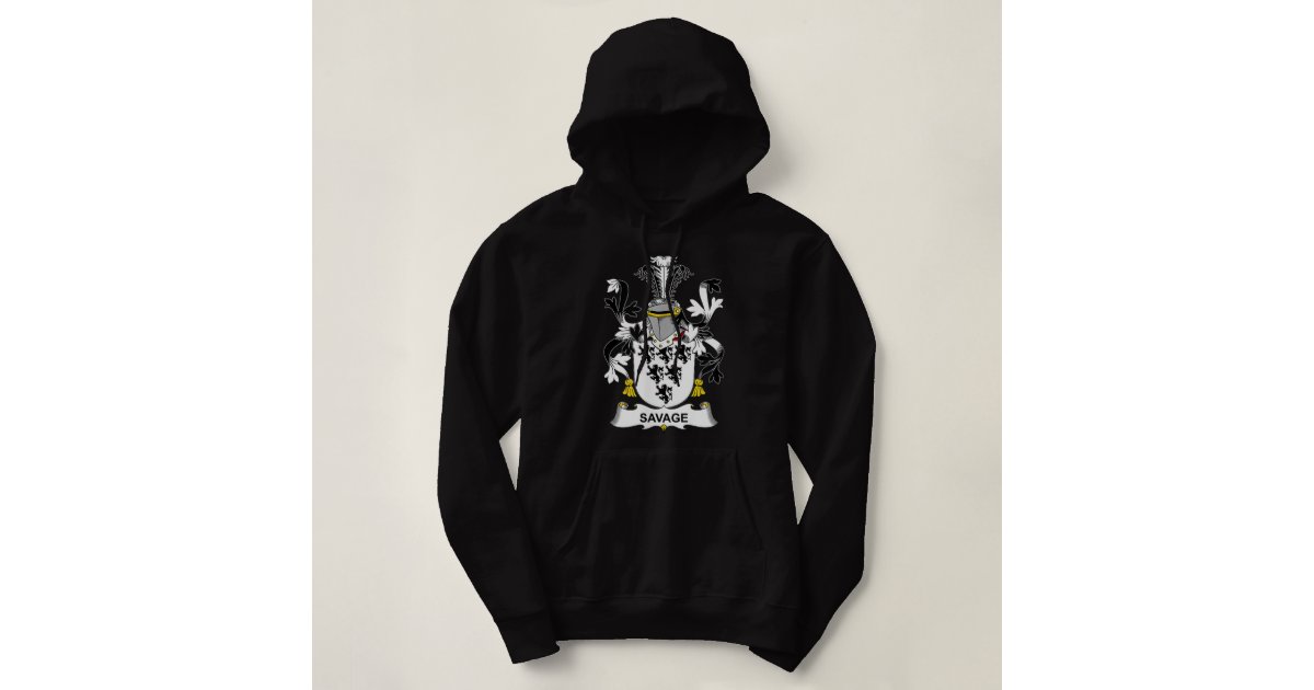 Savage Coat of Arms Family Crest Hoodie | Zazzle