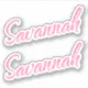 Savannah Decorative Name in Pink x2 Sticker | Zazzle