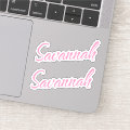 Savannah Decorative Name in Pink x2 Sticker | Zazzle