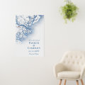 Savannah GA Map Navy Blue Wedding Welcome Sign | Zazzle