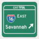 Savannah, GA Road Sign Square Sticker | Zazzle