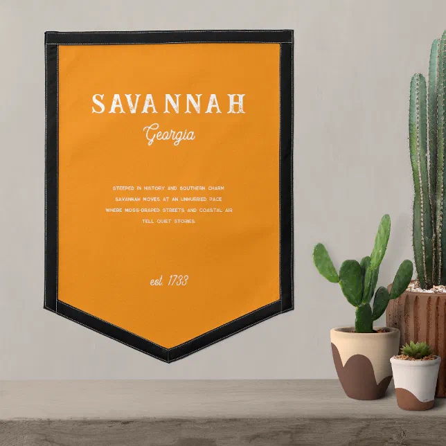 Savannah Georgia City Pennant Wall Decor | Zazzle