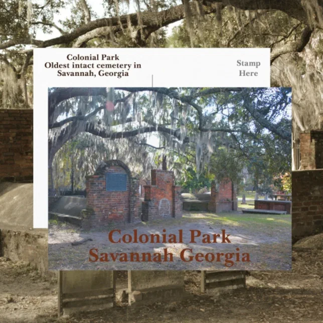 Savannah Georgia Colonial Park Photographic Postcard | Zazzle