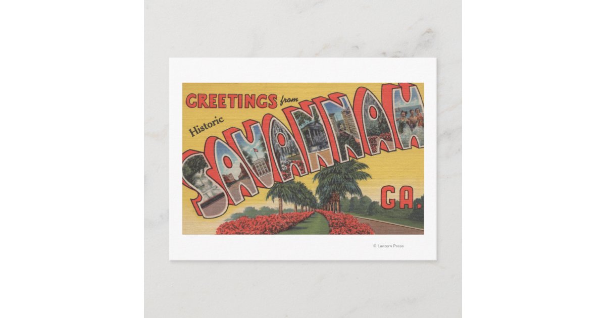 Savannah, Georgia (Historic) - Large Letter Postcard | Zazzle