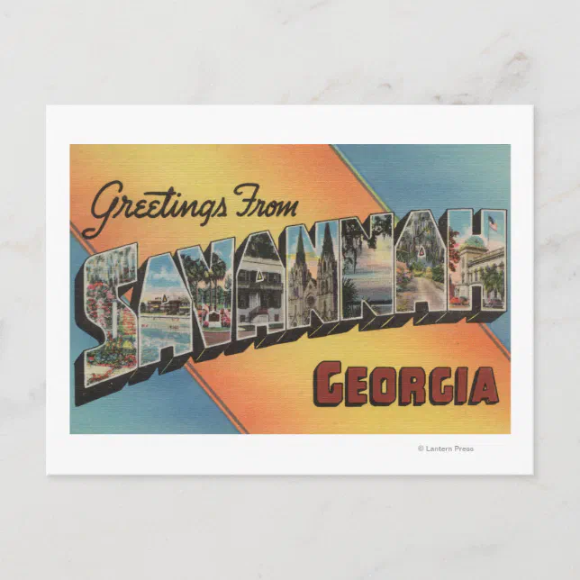 Savannah, Georgia - Large Letter Scenes Postcard | Zazzle