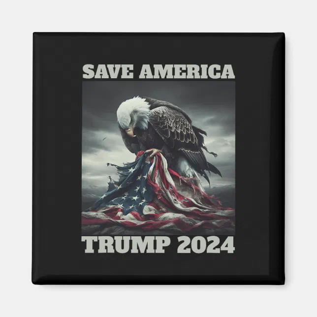 Save America Sad Eagle American Flag Never Surrend Magnet | Zazzle