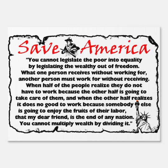 Save America! Yard Sign | Zazzle.com