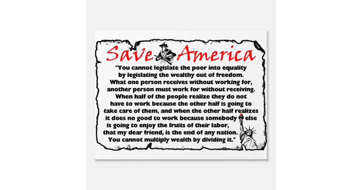 Save America! Yard Sign | Zazzle