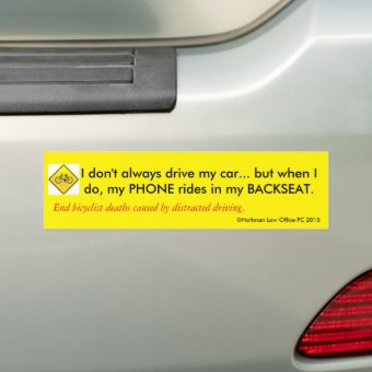 Save cyclists: stop driving distracted! bumper sticker | Zazzle